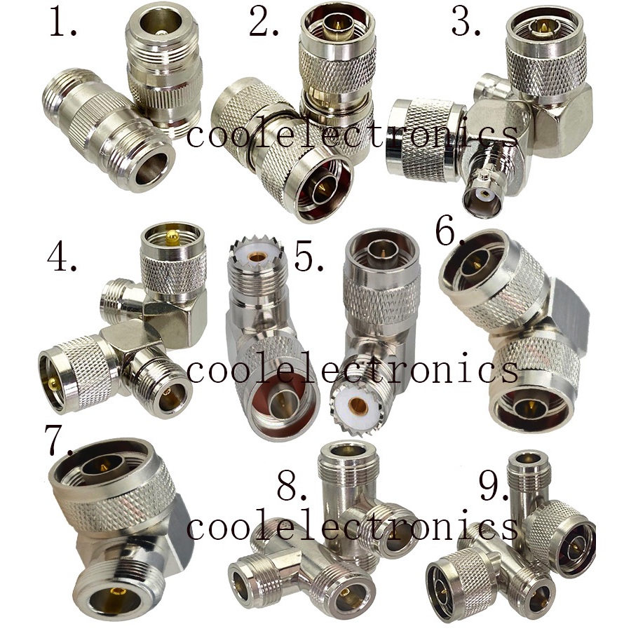 1pc Copper N male to N male Female N to BNC UHF to N Right Angle / 3 ...