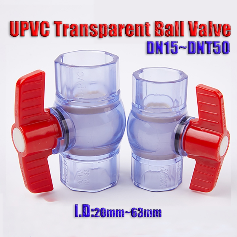 DN15~DN50 UPVC Transparent Ball Valve Manual Tap Water Pipe Quick ... DN15~DN50 UPVC Transparent Ball Valve Manual Tap Water Pipe Quick ...