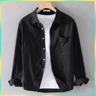 Mens Casual Loose Linen Long Sleeve Buttons Top | Shopee Philippines