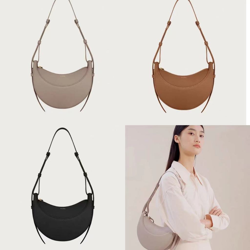 Number Ten - Lychee cowhide half-moon bag hand-held crossbody bag ...