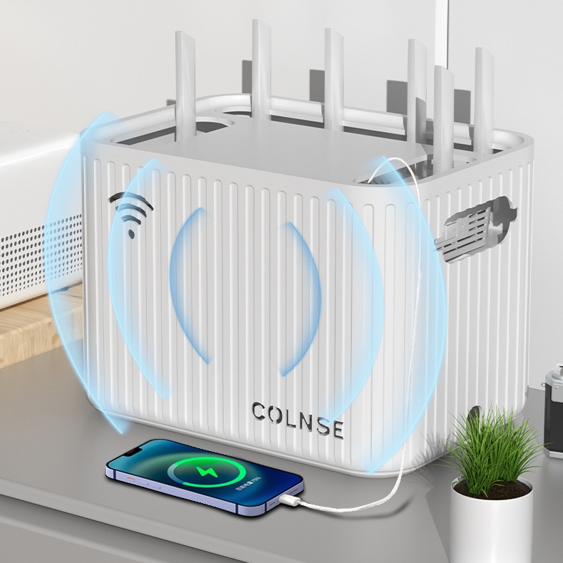 Wireless Wifi Router Shelf Storage Box ABS Plastic Organizer Box Cable ...