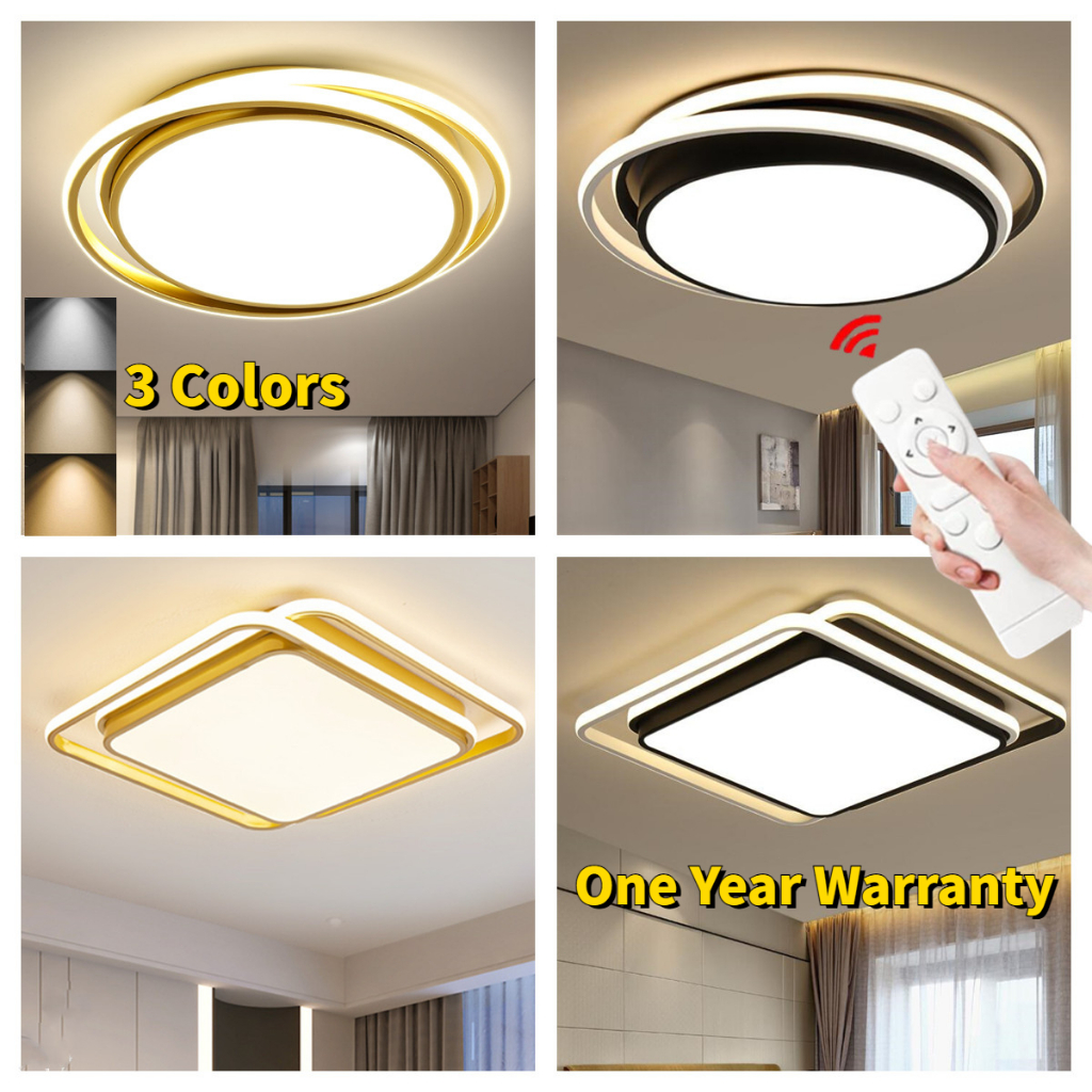 Modern Design LED Ceiling Light 3Colors Dimming /Remote Control Room ...