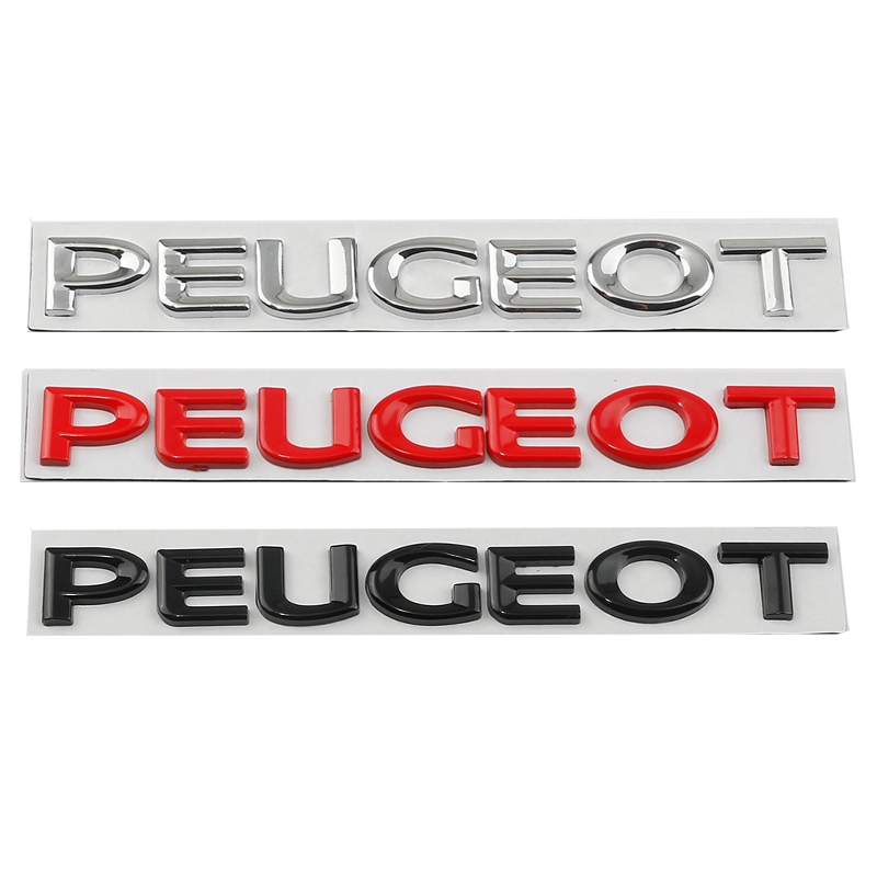 【Peugeot】3D Metal modified PEUGEOT letter logo rear sticker PEUGEOT car ...