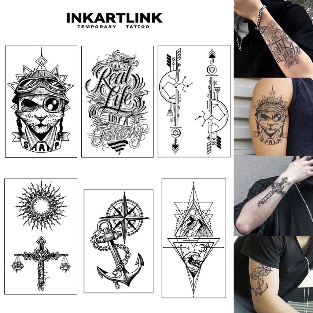 Inkartlink 6 sheets/set New large picture temporary tattoo stickers ...