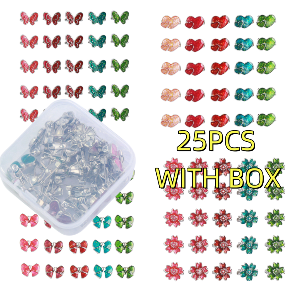 25pcs qute cherry oil paint Fashion Cute Pin Tudung baby brooch safety ...
