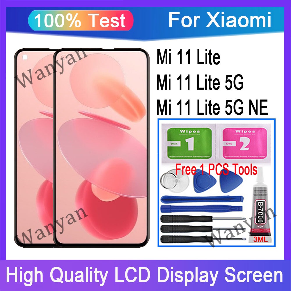 Original AMOLED Xiaomi Mi 11 Lite Mi 11 Lite 5G Mi 11 Lite 5G NE LCD Display Touch Screen ...