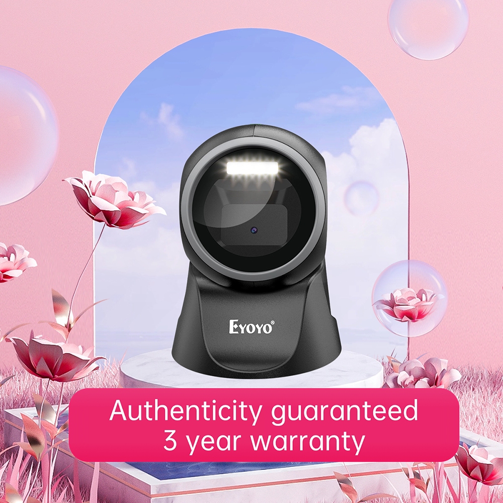 Eyoyo Barcode Scanner 1d 2d Desktop Barcode Scanner Omnidirectional Automatic Sensing Scanning