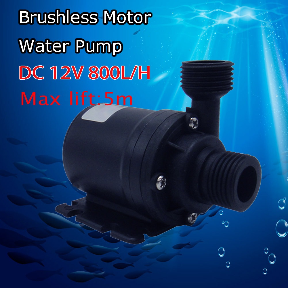 Ultra Quiet Mini DC 12V Lift 800L/H Brushless Motor Submersible Water ...