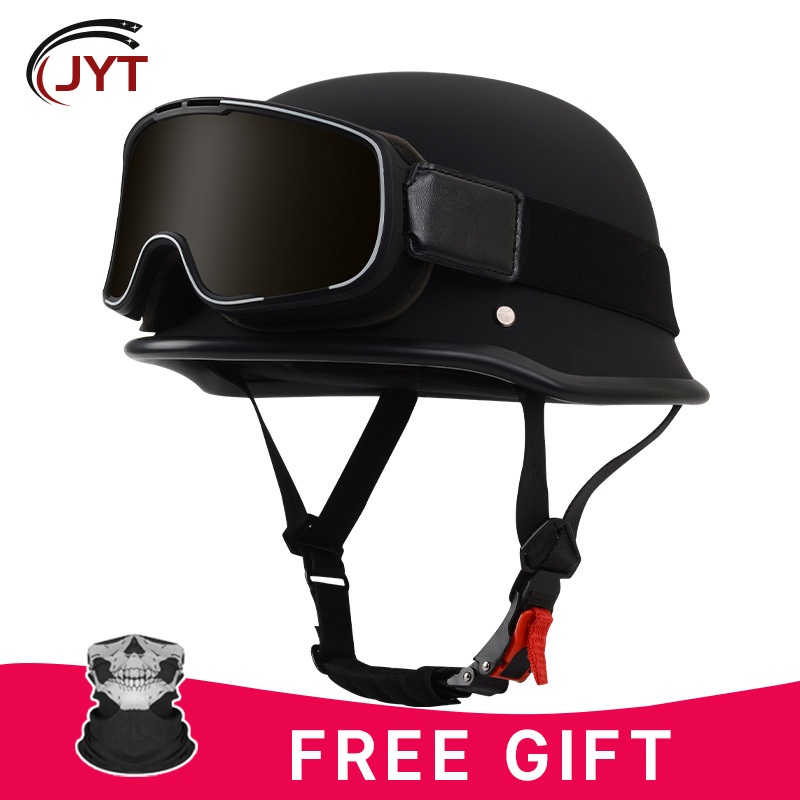 ABS Half Face Motorcycle Helmets Vintage 1/2 Half Helmet for Men ...