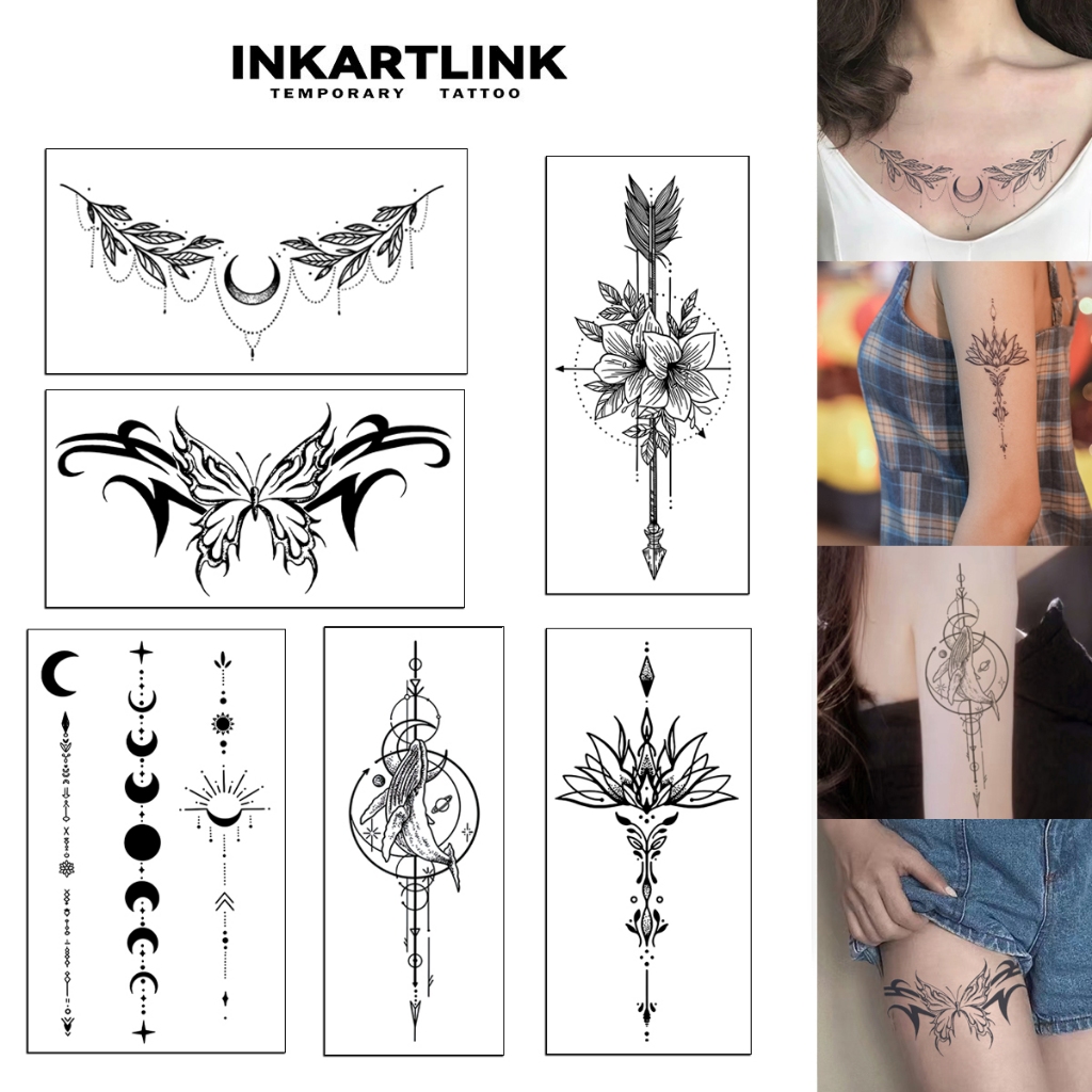Inkartlink 6 sheets/set New large picture temporary tattoo stickers ...