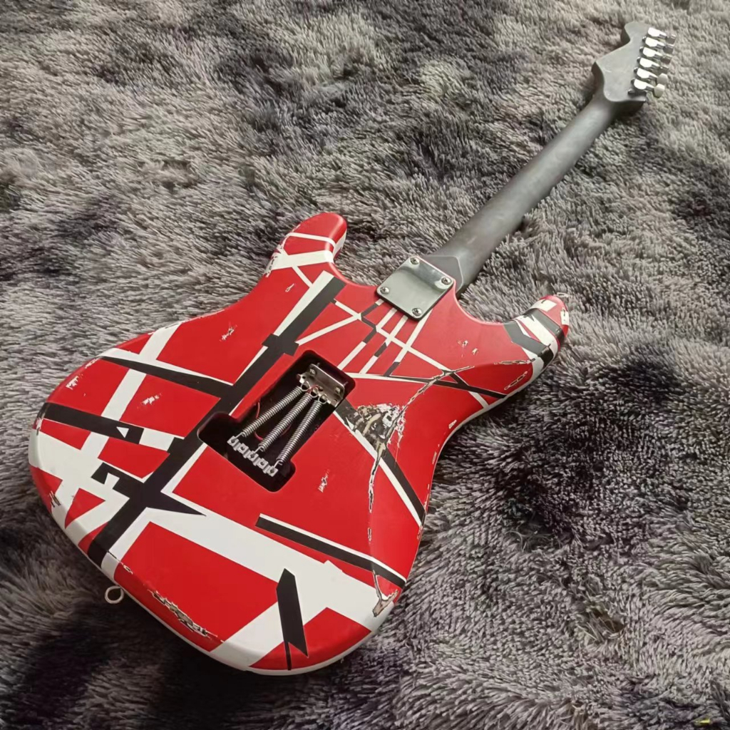 EVH Striped Series Frankenstein Relic Electric Guitar - Black/White ...