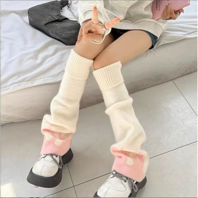 Lolita Solid Color Socks Set for Autumn Girls' New Winter Warm Calf ...