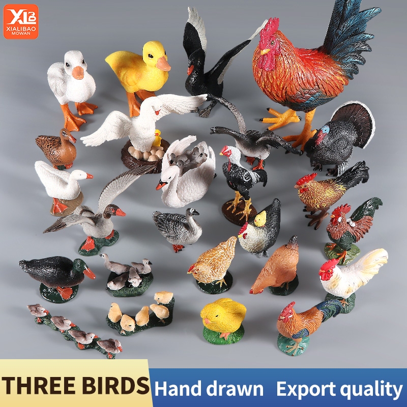 Simulation Poultry Farm Animals Model Duck Goose Swan Hen Chicken ...