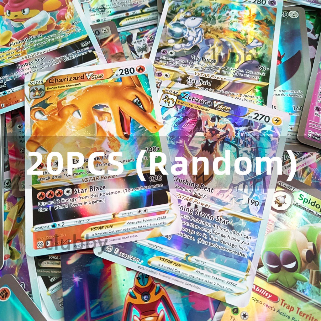 100pcs Pokemon Shiny Card Mewtwo Vstar Vmax Gx Holographic Cards ...