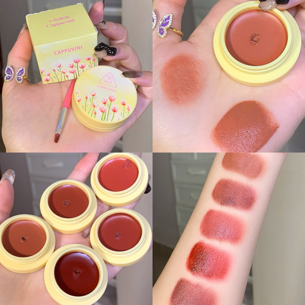 Cappuvini Lip Mud Lipstick Sexy Red Mousse Cheek Lip Tint Gloss Long ...