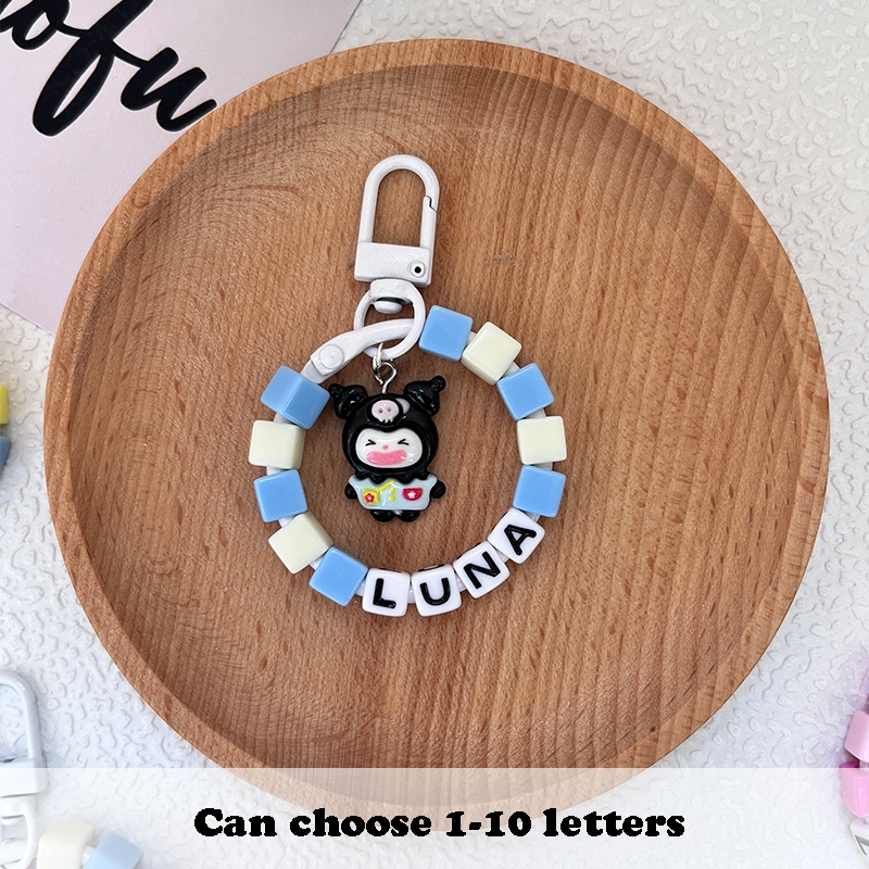 Cute Customized Letter Keychain kindergarten Sanrio pendant for bag ...