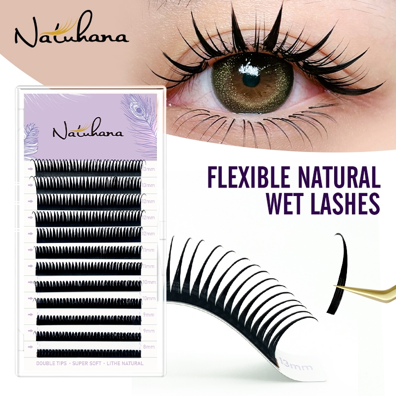 NATUHANA Wispy Eyelash Extension Cosplay Eyelashes Fluffy Premium Soft ...