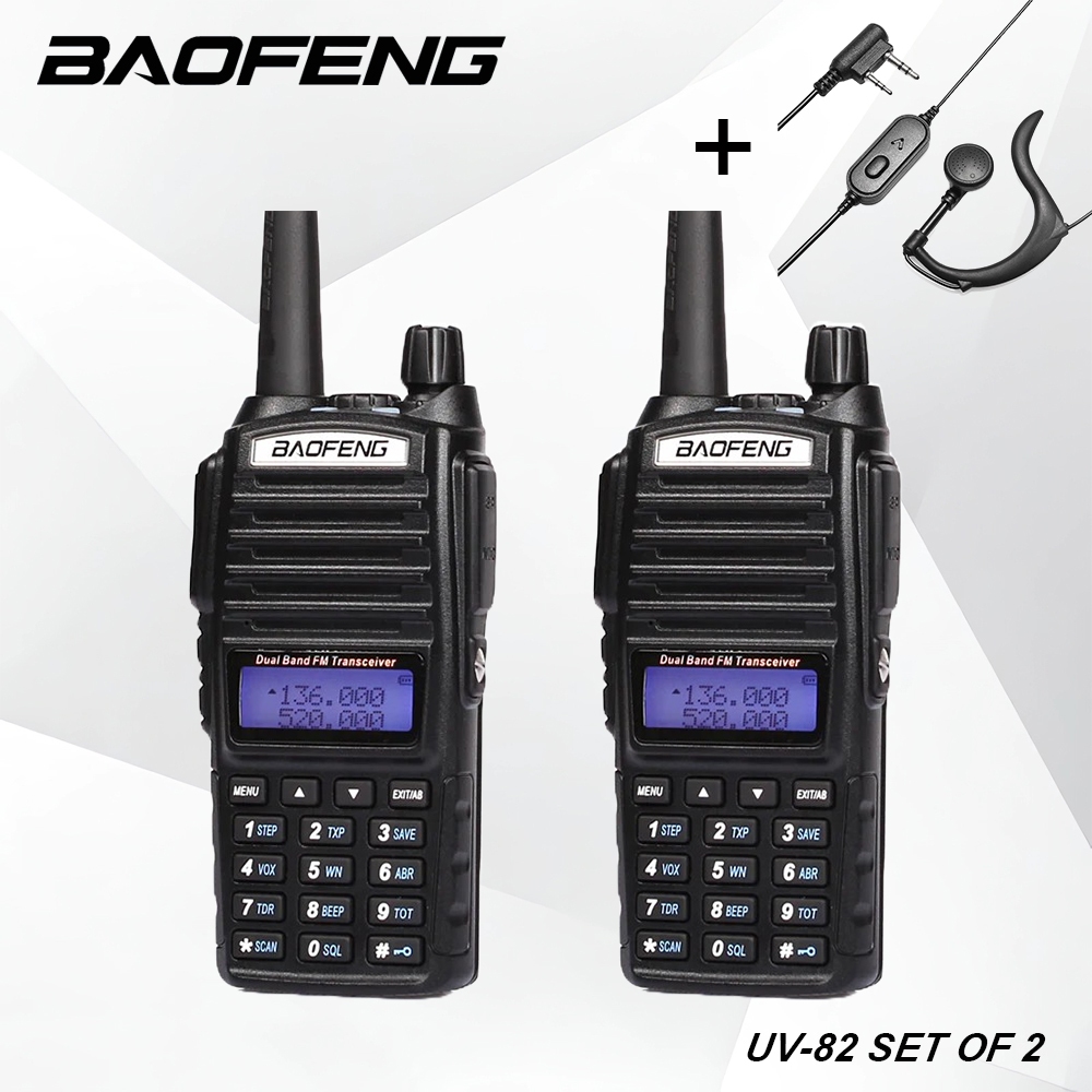 2 PCS Baofeng UV-82 Walkie Talkie Dual Band VHF/UHF 5W Portable Two-way Radio Original | Shopee ...
