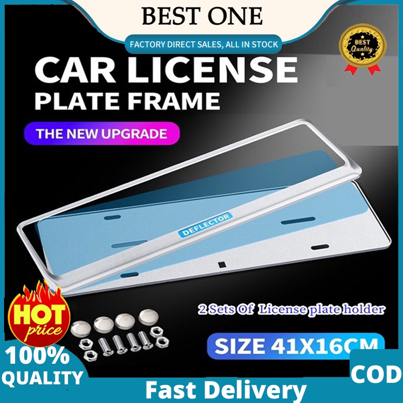2 Sets Acrylic Cover License Plate Holder Plate Number Cover For Car ...