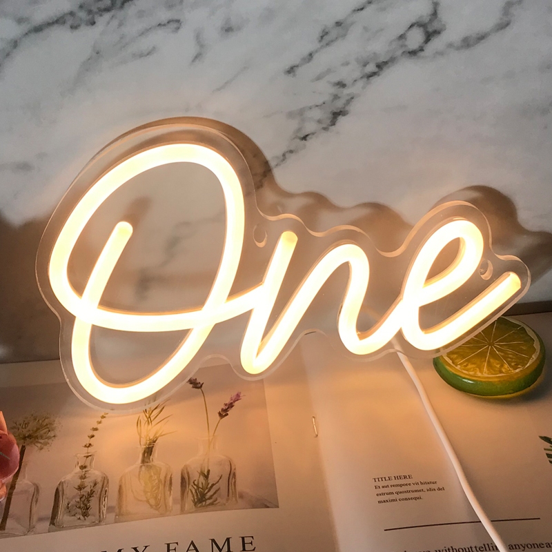 One Neon Sign Neon Light letter Led Neon Signs One Years Old Number ...