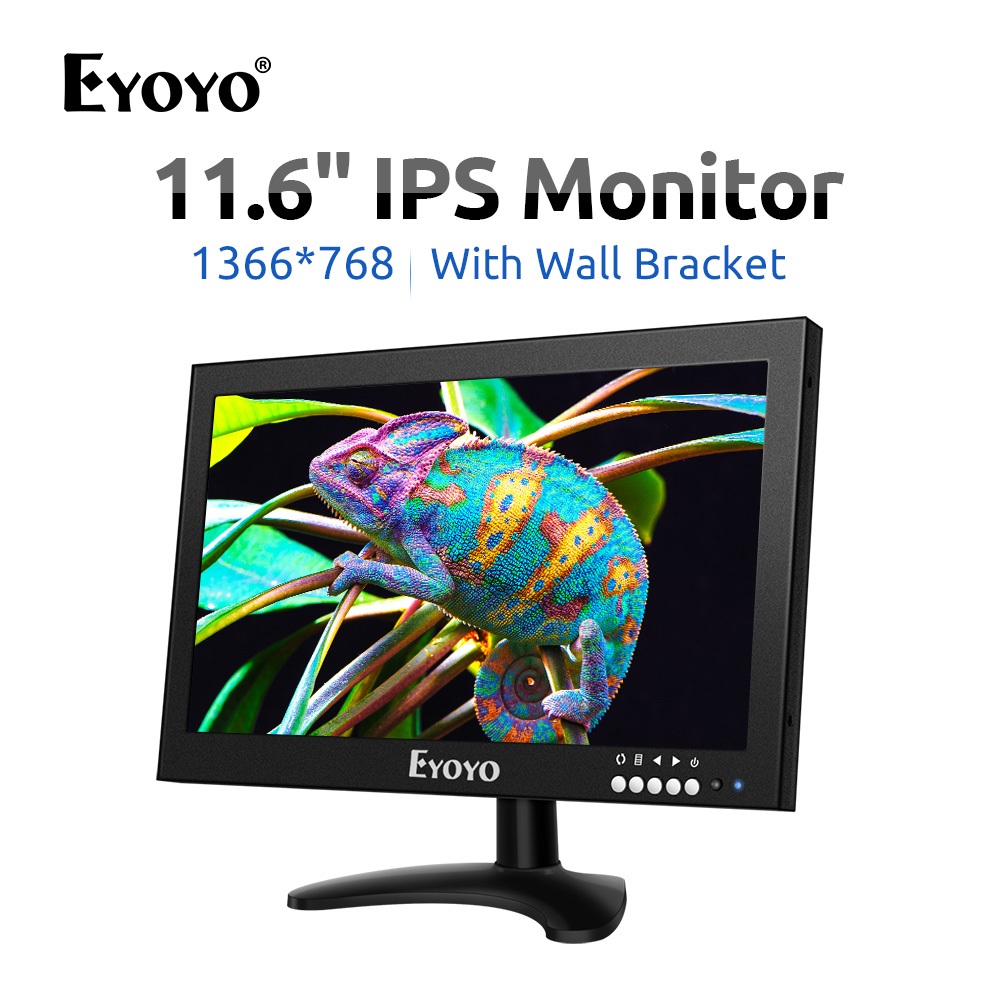 Eyoyo Raspberry Pi 12 inch Small HDMI CCTV Monitor 1366x768 IPS Metal ...