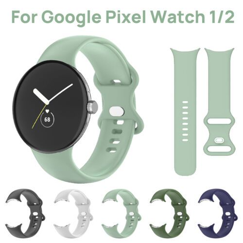 For Google Pixel Watch Band 1/2 Strap Replacement Soft Silicone Sport ...