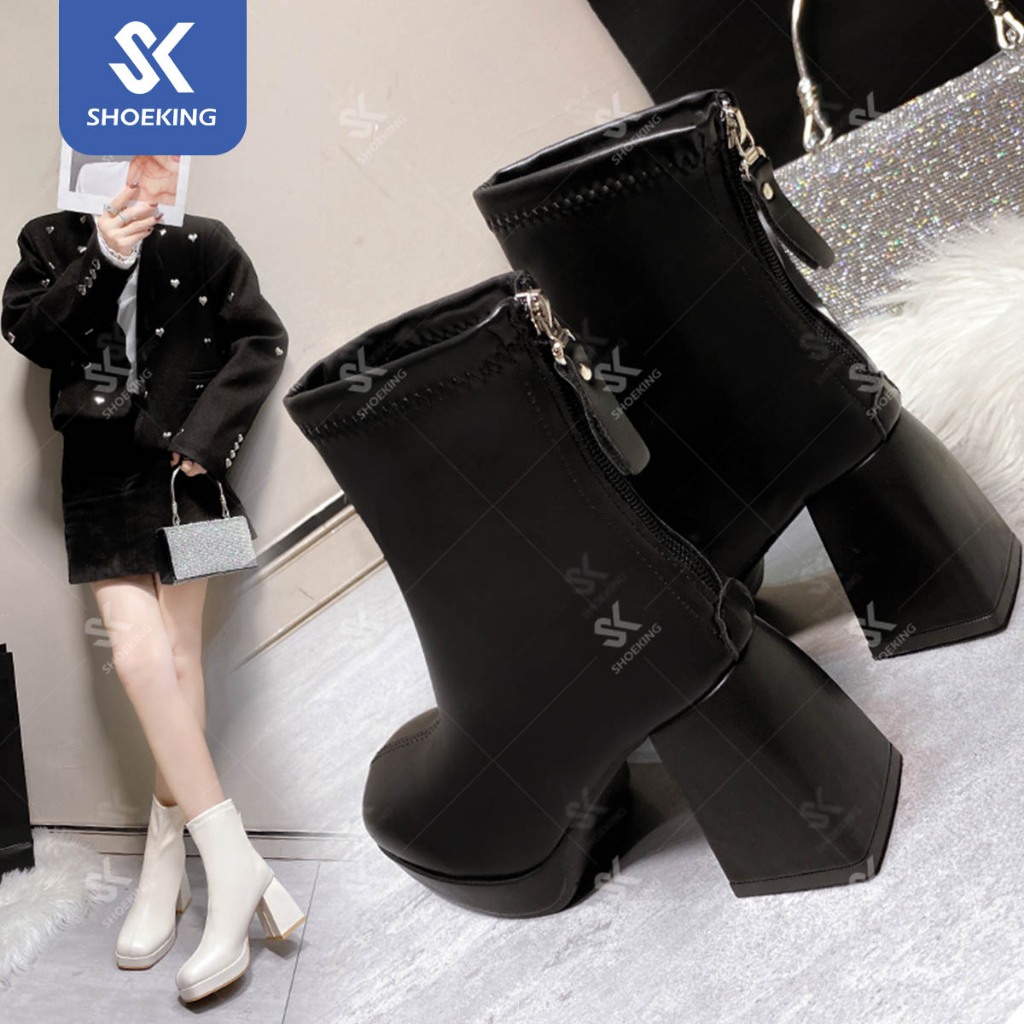 9CM Long legged~High heeled short boots women's platform shoe thick ...