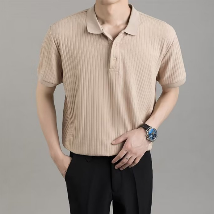 Plus Size Korean Fitted Polo for Men Knitted Fabric 2 Colors Size S to ...