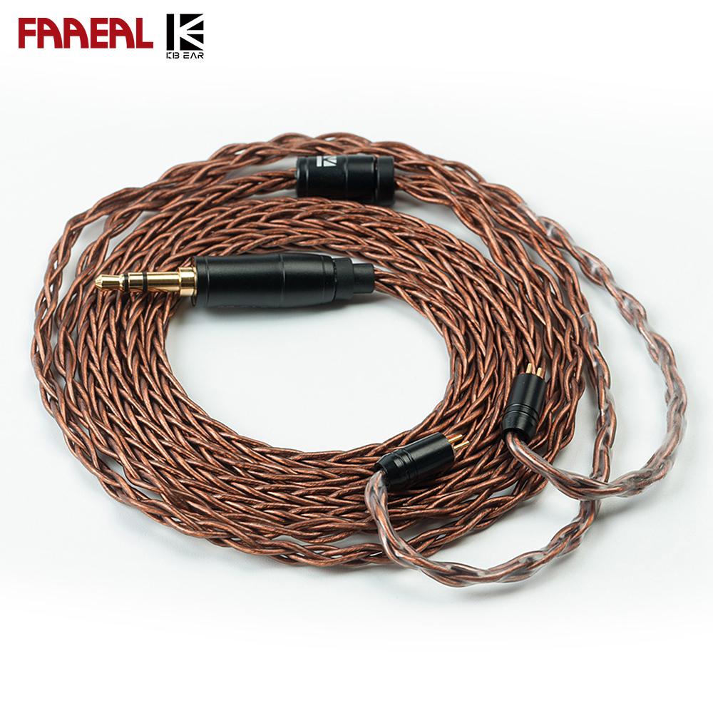 FAAEAL KBEAR 5N 8 Strands OFC Headset Cable HiFi Monitor In-ear Earphone Upgrade Cable With 2Pin ...
