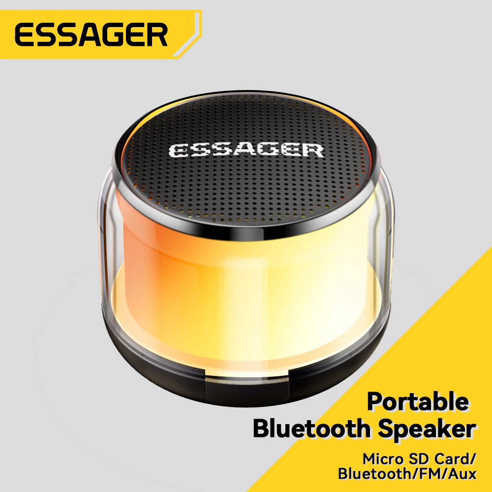 Essager Bluetooth 5.0 Wireless Speaker Gradient Lighting Compatible FM ...