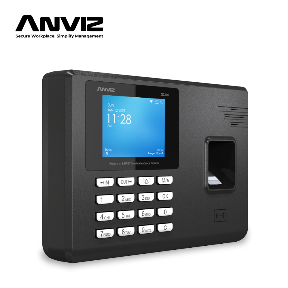 ANVIZ GC100 Employee Fingerprint and RFID Time Attendance Machine ...