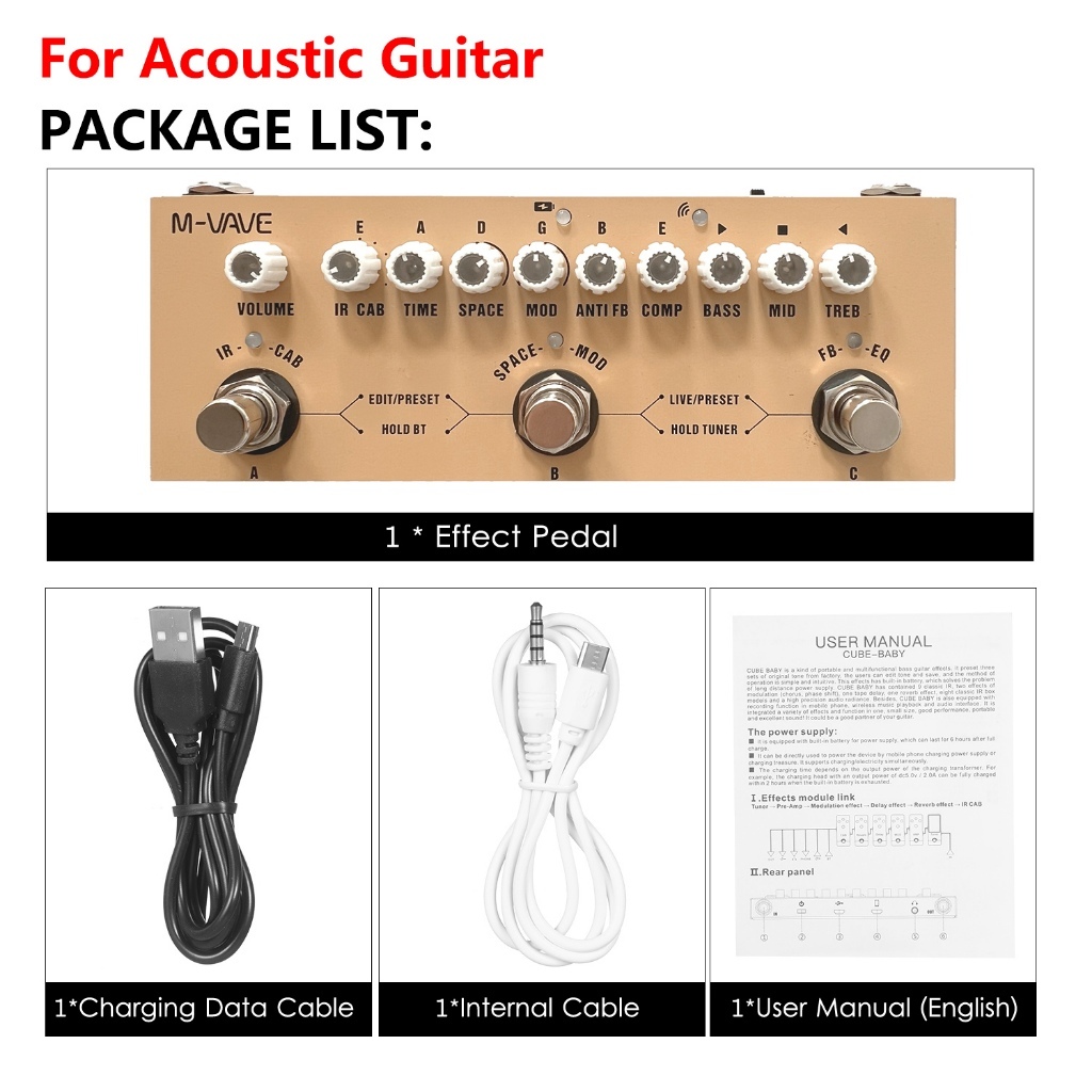 【READY STOCK 】M-VAVE / CUVAVE CUBE BABY Bass Effect Pedal Electric ...
