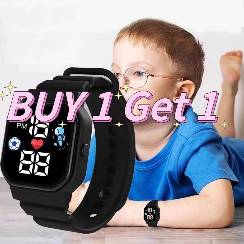 (BUY 1 GET 1) Sports Digital Watch for Kids Fashion Waterproof Relo Led ...