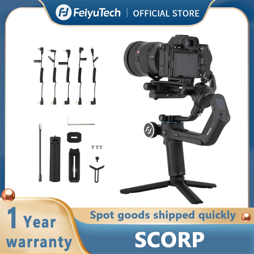 FeiyuTech Official SCORP 3-Axis Handheld Gimbal Stabilizer Handle Grip for DSLR Camera Sony ...