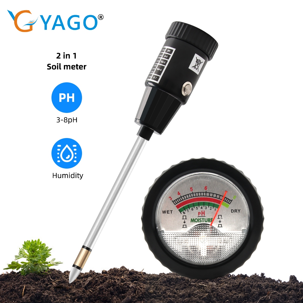 Soil pH Moisture Meter Hygrometer Tester Hydroponics Analyzer Gardening ...