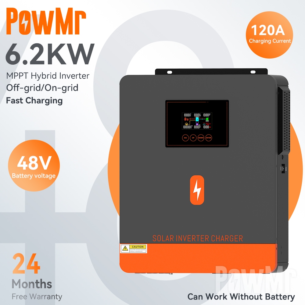 PowMr MPPT 4.2KW/6.2KW/10.2KW Off-grid/On-grid Solar Hybrid Inverter 230VAC MAX PV Input 150 ...