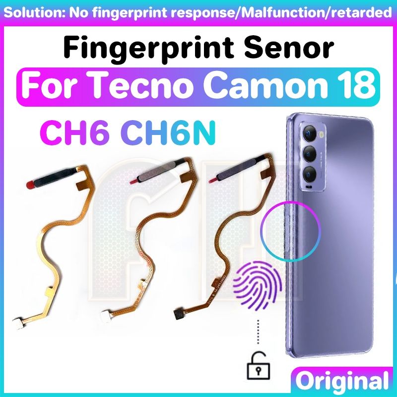 Fingerprint Sensor Touch ID For Tecno Camon 18 18P 18T P T CH6 CH6N CH7 CH7N Finger Pringt ...