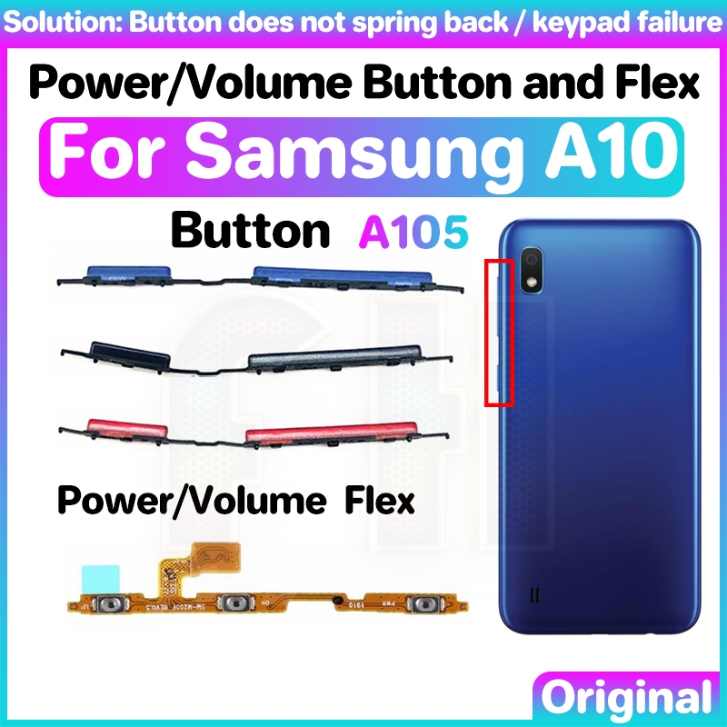 Power volume button flex For Samsung Galaxy A10 A105 Side key Switch ON OFF Key Mute control ...