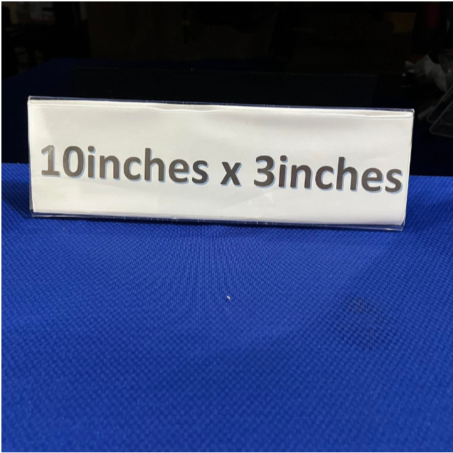 Clear Acrylic Table Name Sign Holder [10inches x 3inches] 1 piece ...