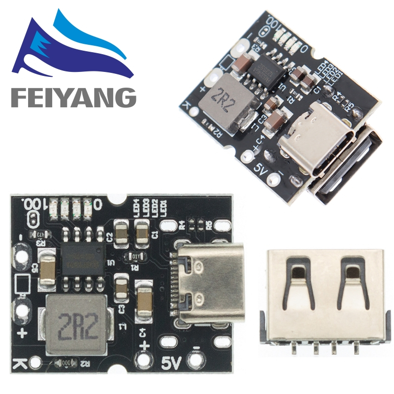 Type-C USB 5V 2A Boost Converter Step-Up Power Module Lithium Battery ...