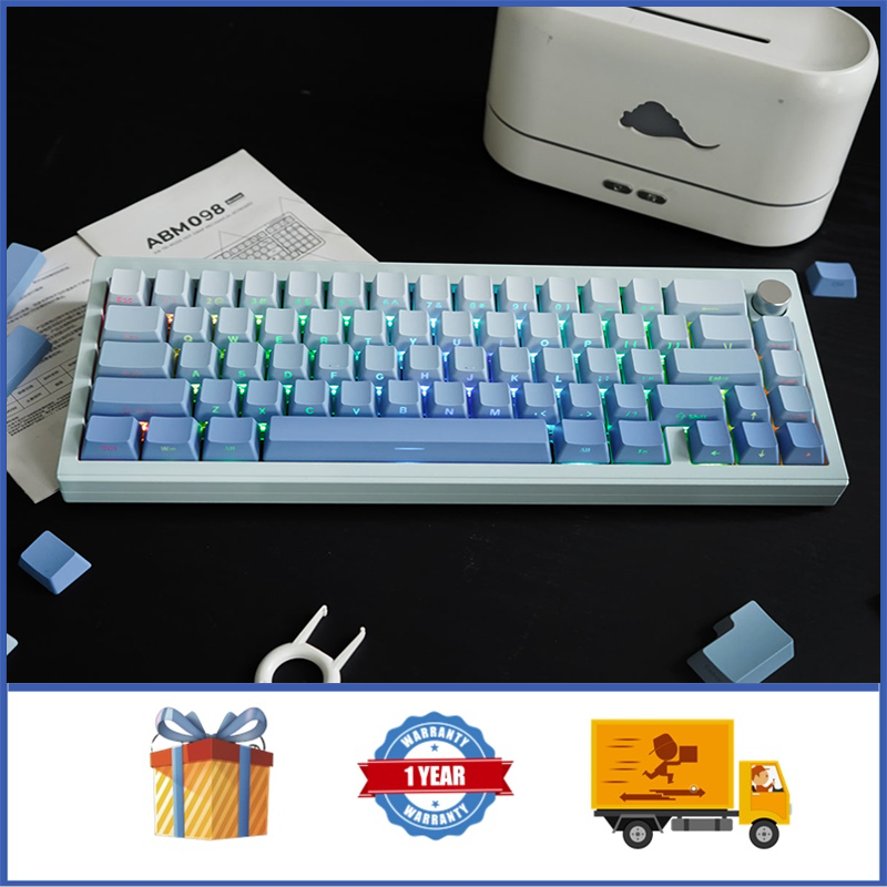 GMK Mist blue side engraved 129 keys translucent PBT keycaps Double ...
