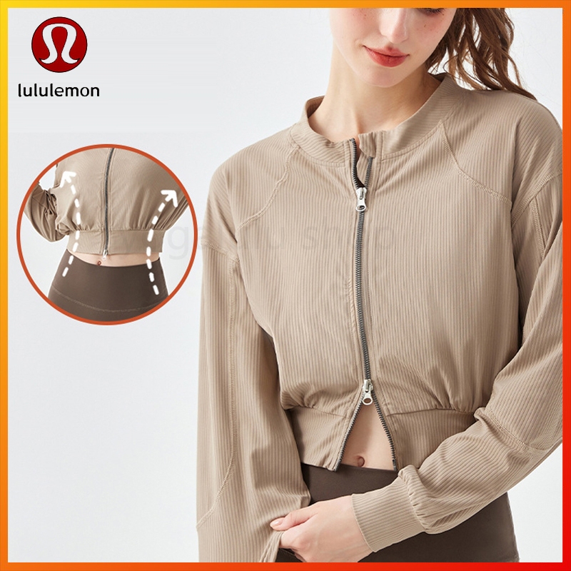 Lululemon New Yoga Sports Rib Material jacket Double Zipper Design ...
