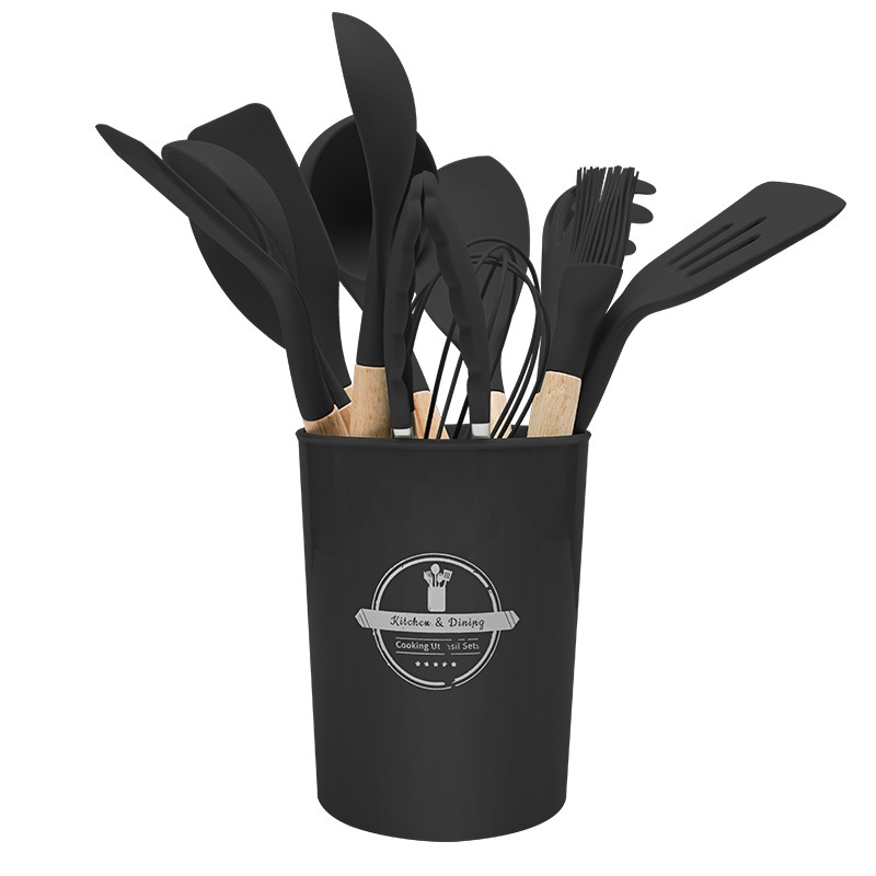 KIRA silicone kitchen utensils set 12 pcs Non-stick Silicone Cooking ...