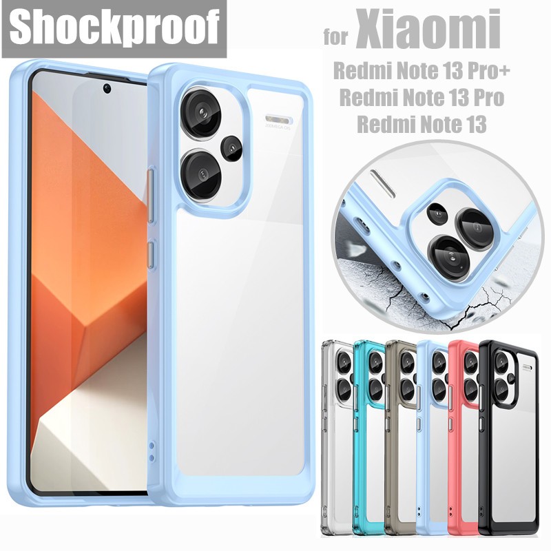 For Xiaomi Redmi Note 13 12 12R Pro Pro+ Plus Shockproof Bumper Clear ...