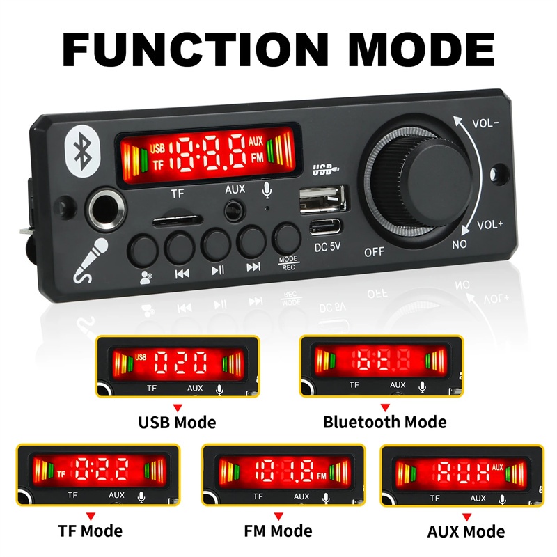 2*3W Amplifier DIY MP3 Decoder Board DC 5V Bluetooth Music Player Car ...