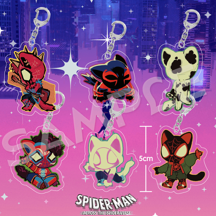 Spider-Man keychain across the Spider-Verse acrylic keychain Gwen/Miles ...