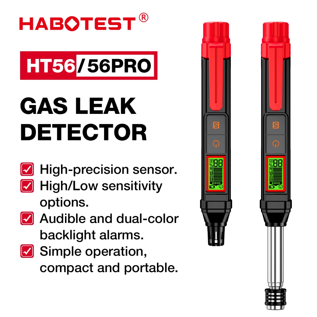HABOTEST HT56 Combustible Gases Leak Detector with Audible & Visual ...