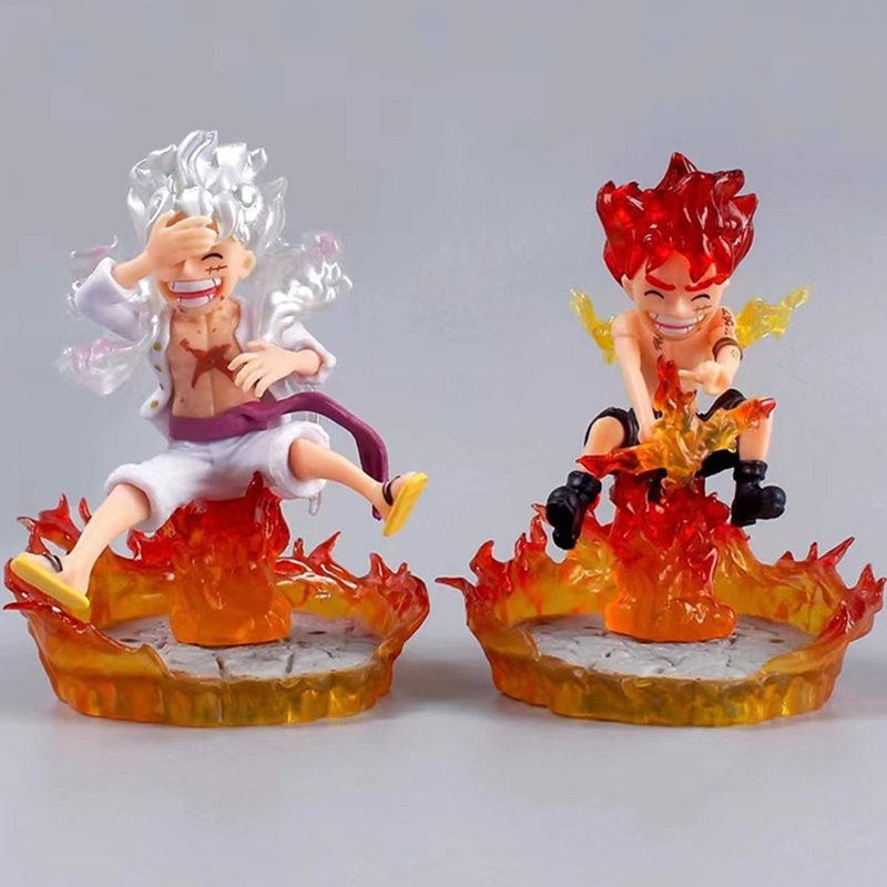 10cm Anime One Piece Figure Luffy Mini G5 Gear 5 Action Figure Sun God ...