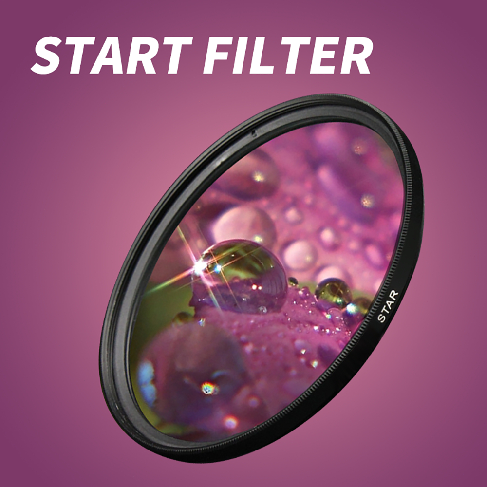 Universal Star Filters Camera Lens 4/6/8 Points Star Filter 46/49/52/55 ...