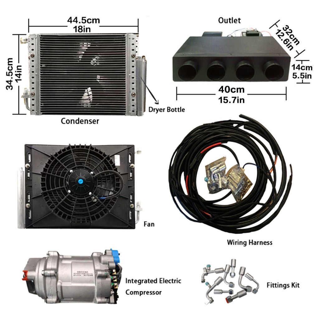 12V Car air coditioner Kit System,Electric RV Truck Camper Van Air ...